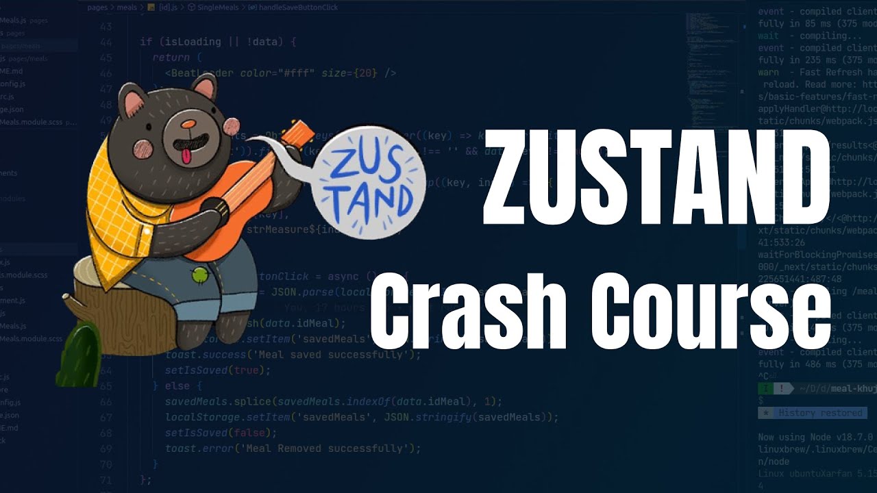 Zustand Crash Course React State Management Youtube