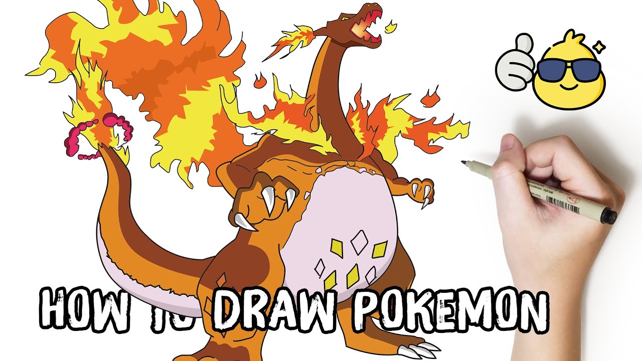 How To Draw Pokemon Gigantamax Charizard Step By Step Duc Draw Youtube