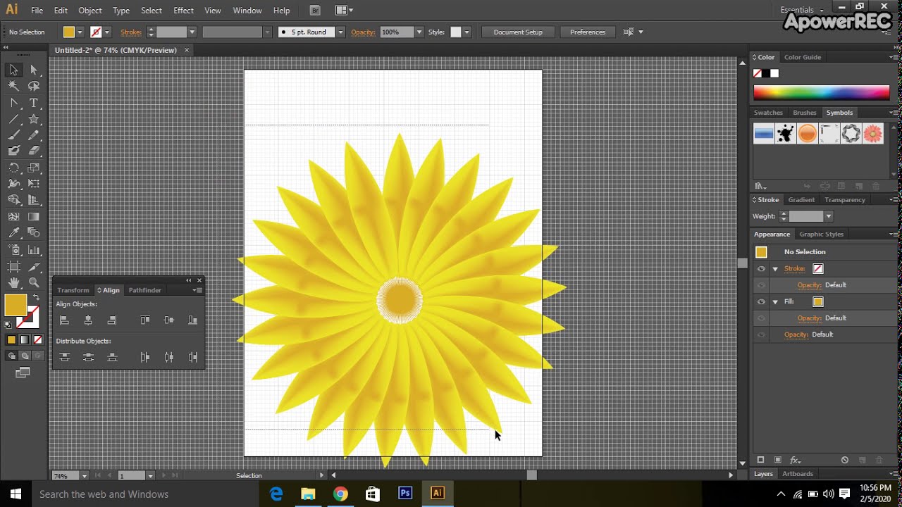 Illustrator Tutorial Making Sunflower Youtube