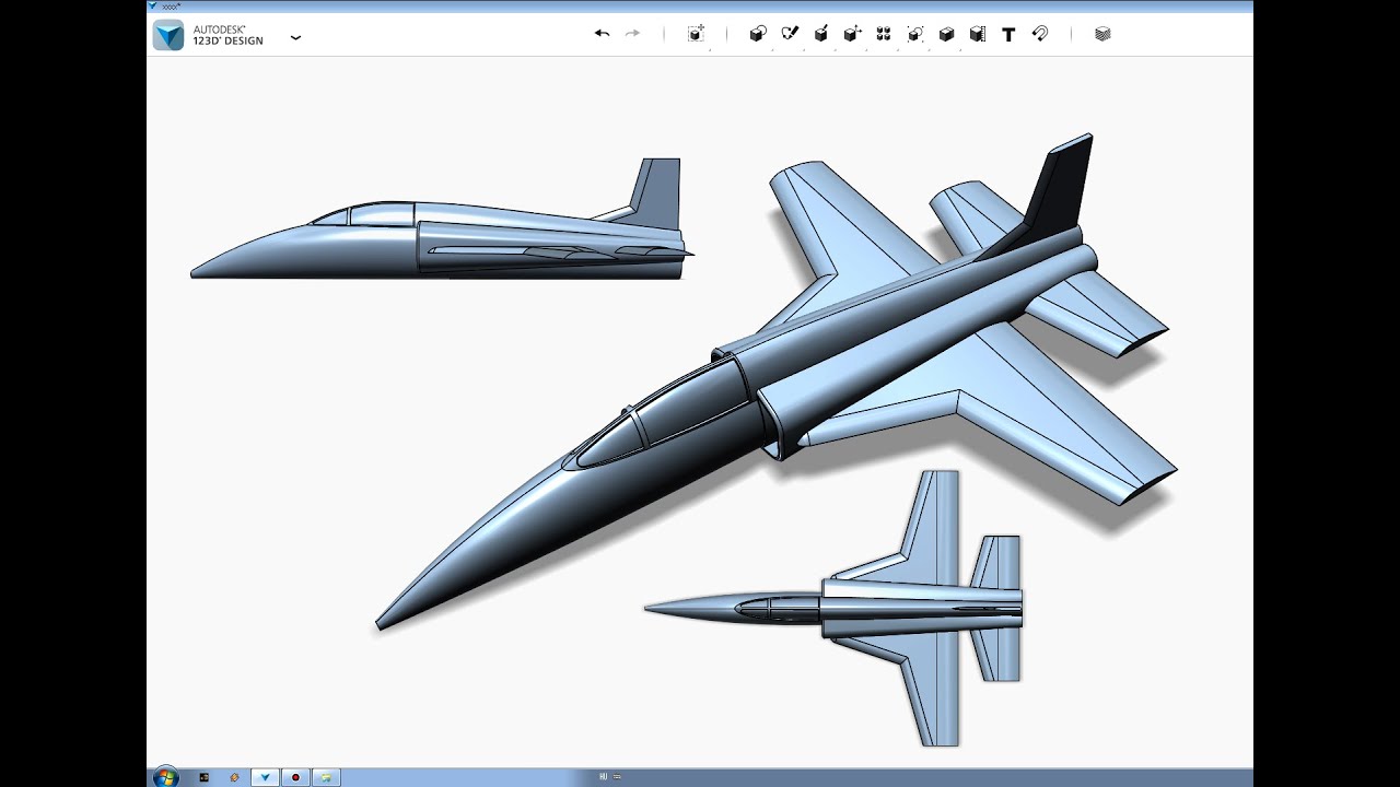 Autodesk 123d Design Fighter Jet Tutorial Part 1 Youtube