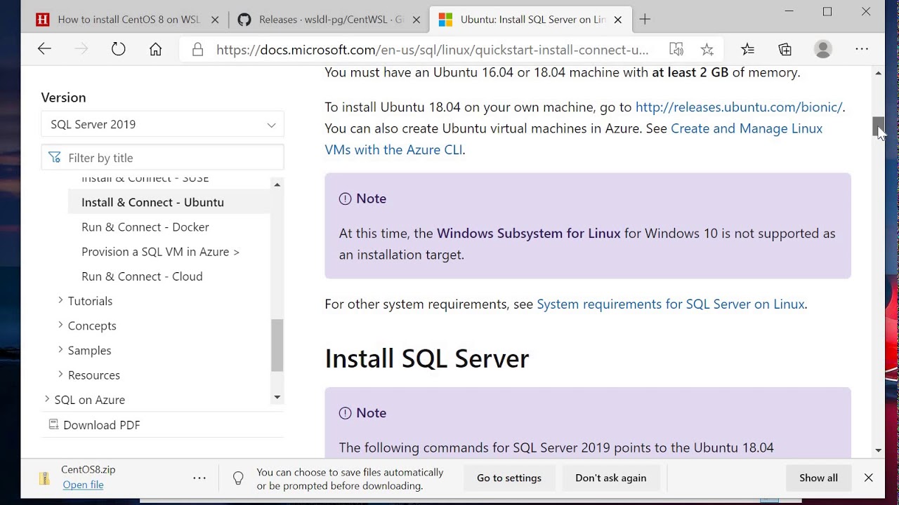 Install Centos 8 On Wsl 2 Youtube