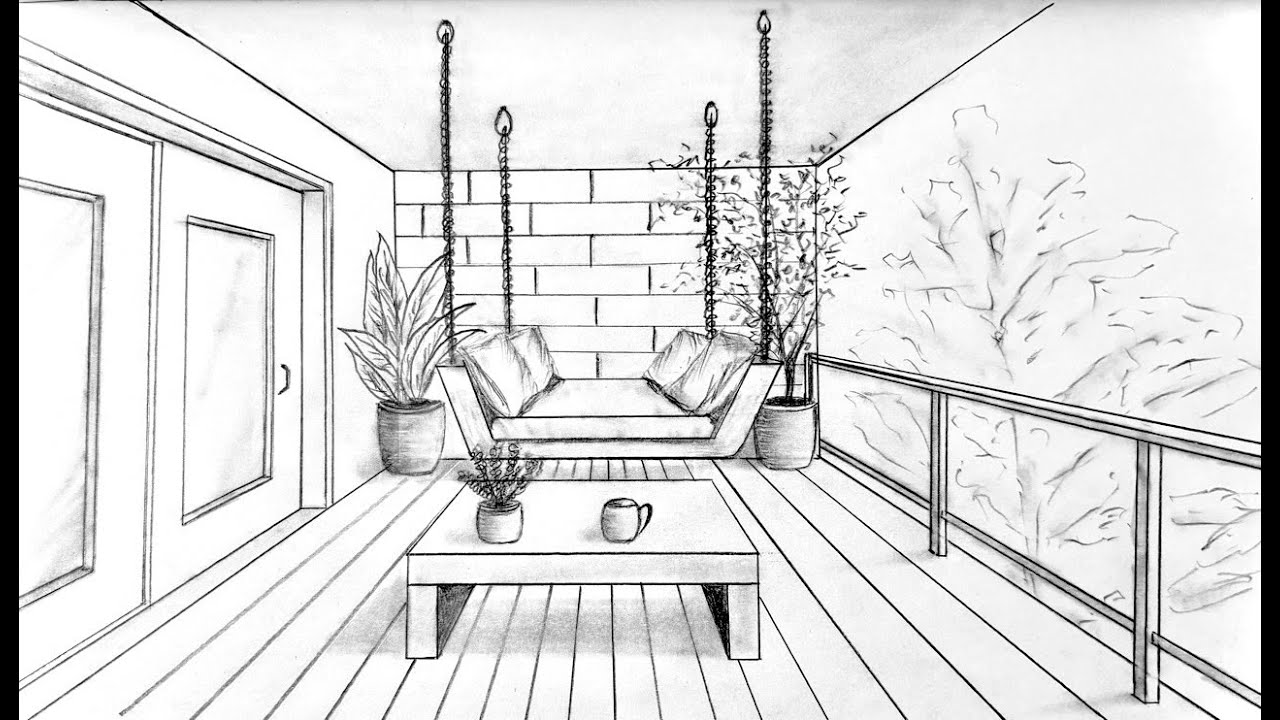 One Point Perspective Balcony 3 810 City Street One Point Perspective