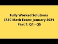 Cxc Additional Mathematics 2021 Exam Fully Worked Solutions Part 1 Q1 ...
