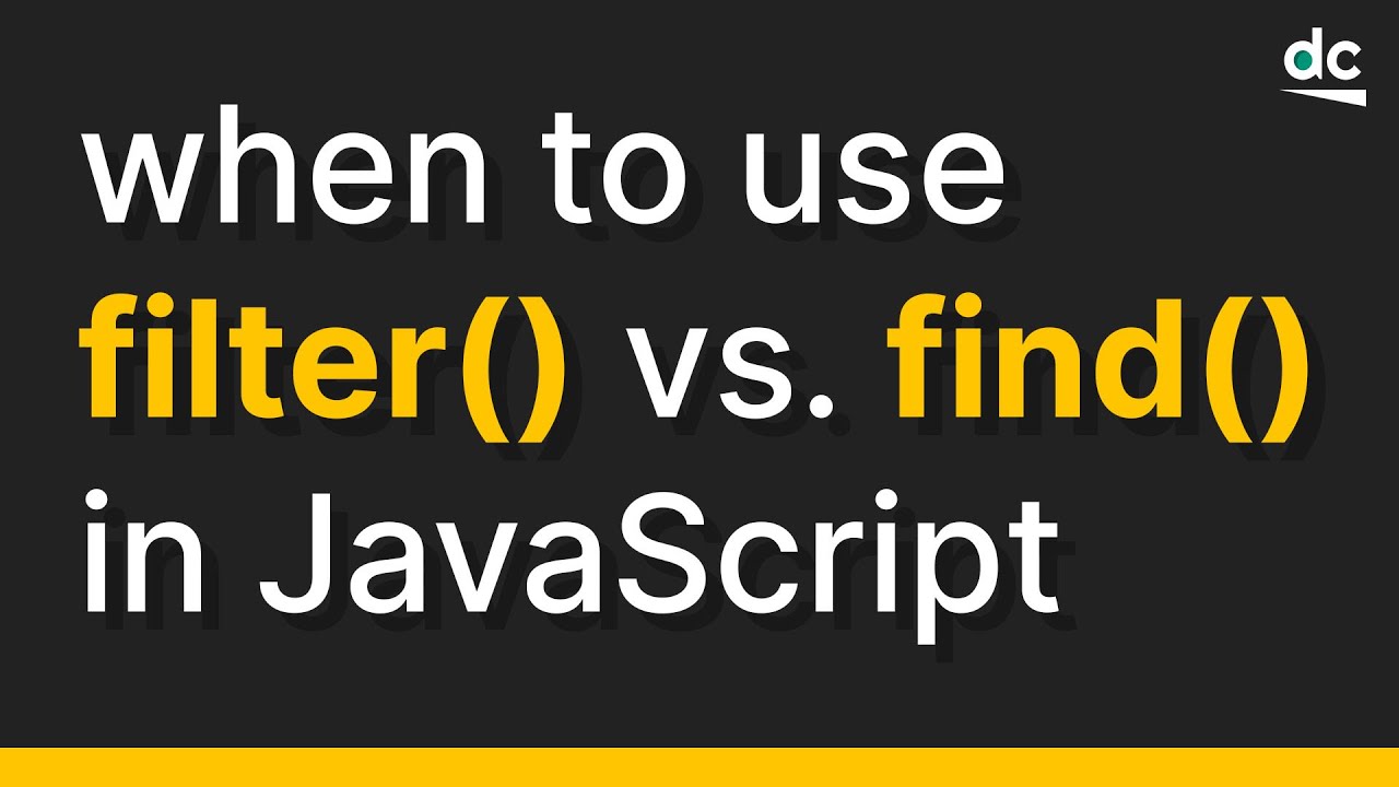 Array Filter Vs Array Find In Javascript Youtube