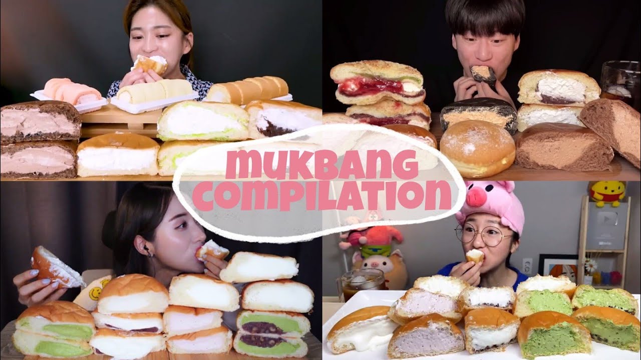 Cream Bread Asmr Mukbang Compilation Youtube
