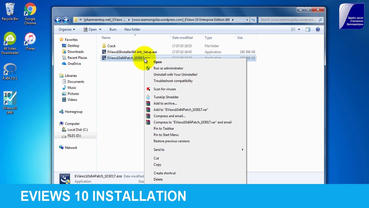 Eviews10 Installation Youtube