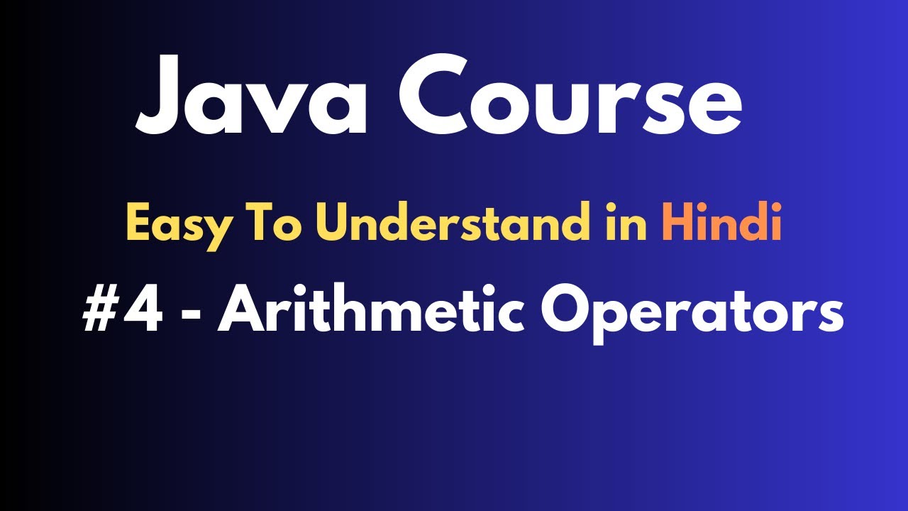 Operators In Java Arithmetic Operators Youtube