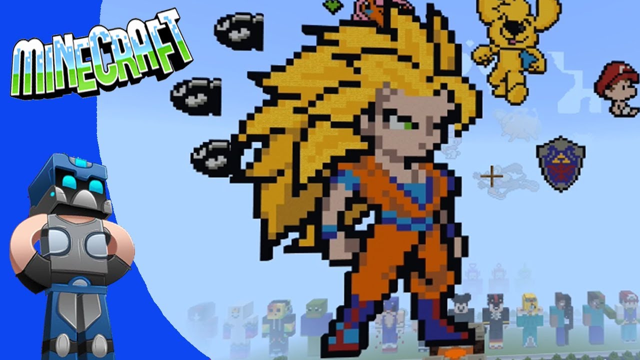 Minecraft Como Hacer Goku Pixel Art Tutorial Youtube