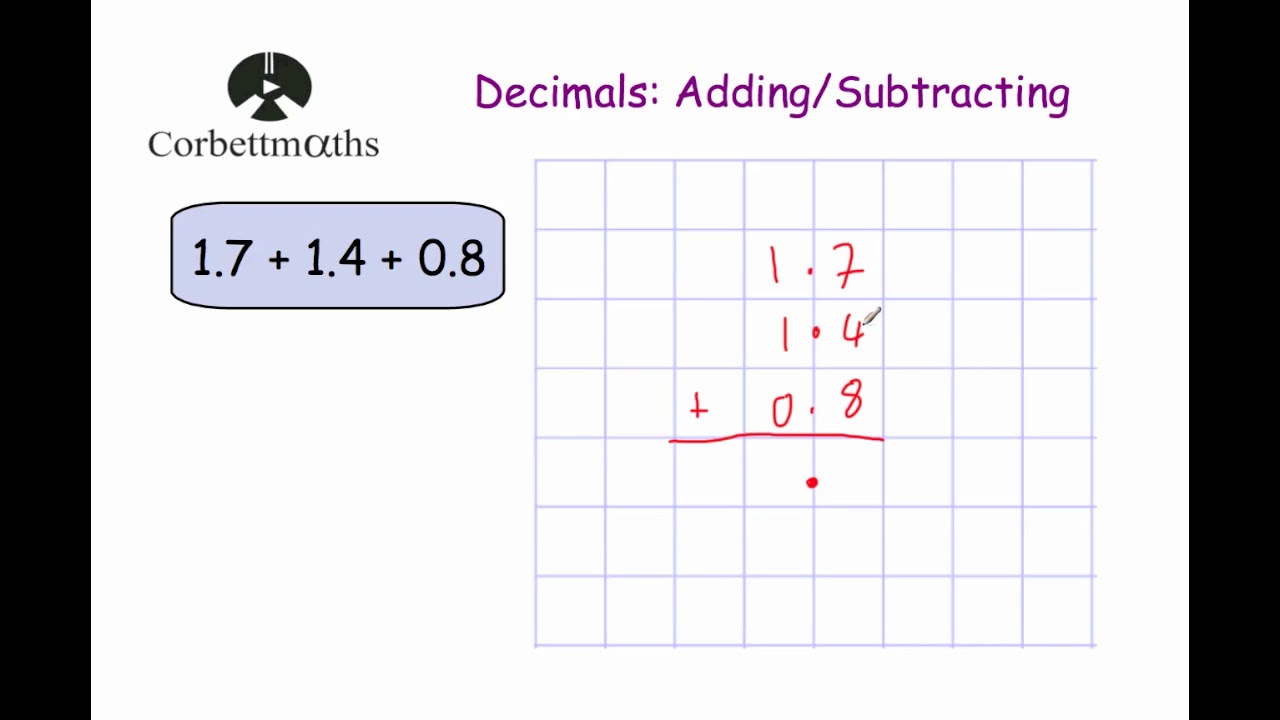 Adding Decimals Primary Youtube