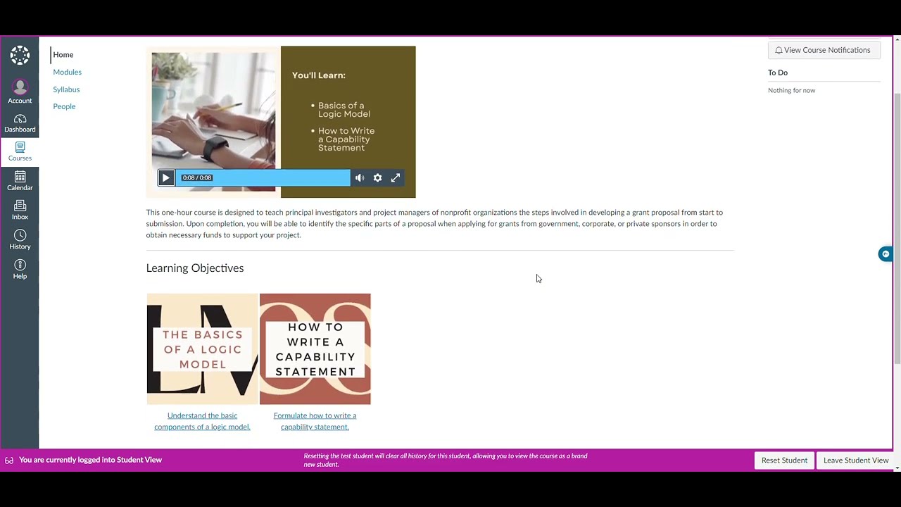 Sample Canvas Course Youtube