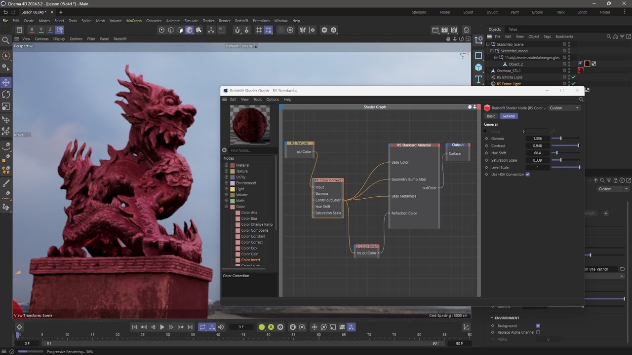 Redshift Lesson 08 Shader Graph Node Editor Input Output