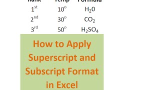 How To Apply Superscript And Subscript Format In Excel Tech Mirages Mp3 ...