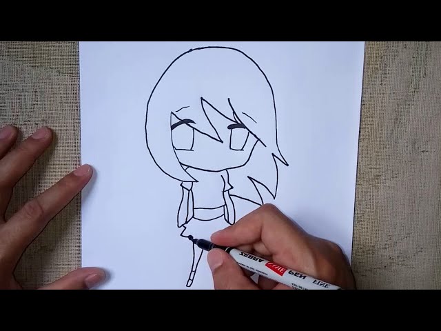 Chibi Anime Sketch Outline