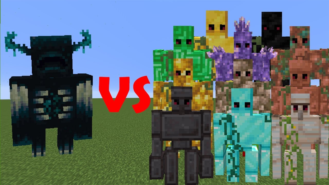 Warden Vs All Ore Golems In Minecraft Youtube