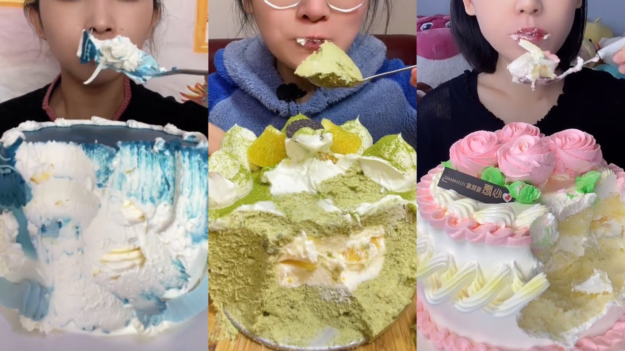 Asmr Cream Cake Mukbang Dessert Mukbang Eating Show Youtube