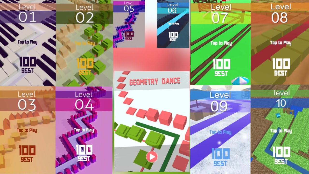 Geometry Dancing Line All Level Compilation Youtube