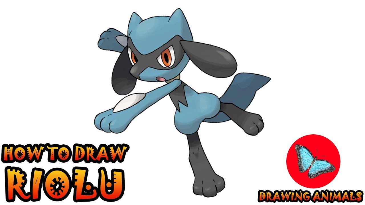 How To Draw Riolu Pokemon Drawing Animals Youtube