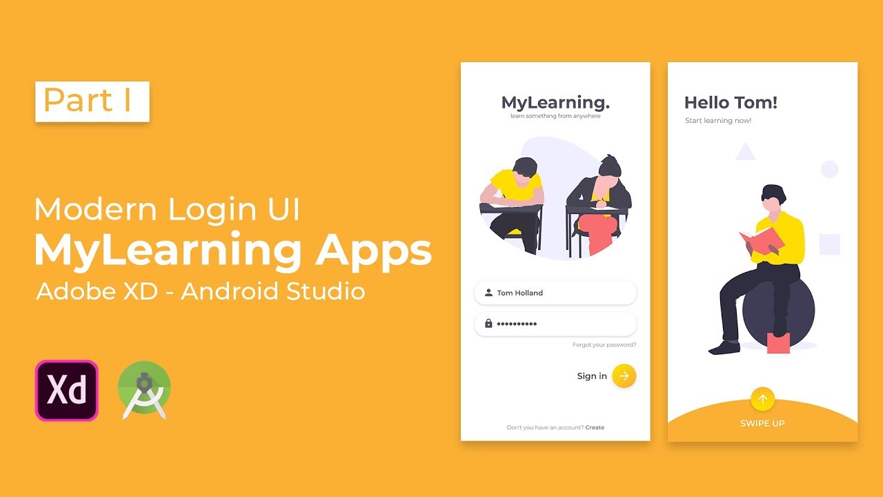 Modern Mylearning Login Ui Design Adobe Xd To Android Studio Tutorial