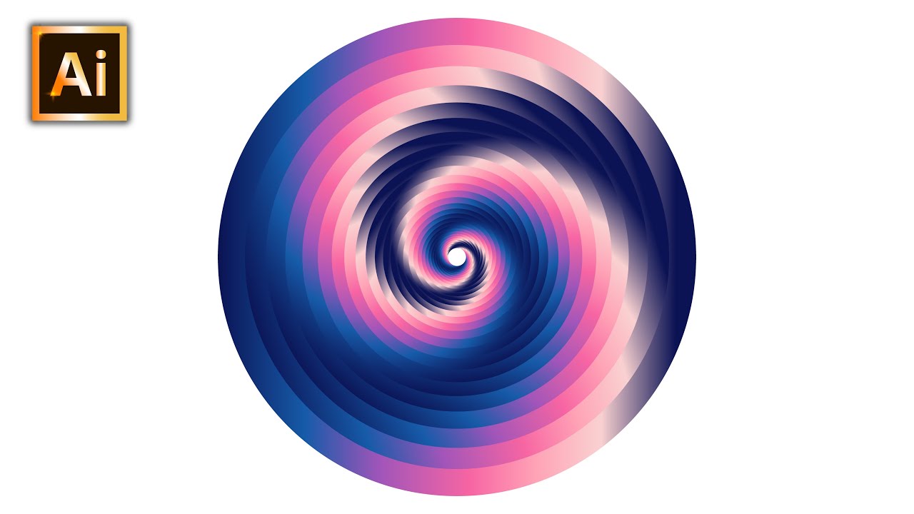 Swirl Design Gradient Color Spiral In Adobe Illustrator Tutorial Youtube