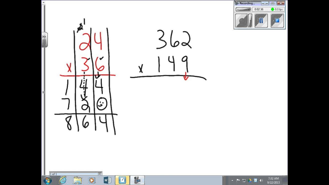 Traditional Multiplication Method Youtube