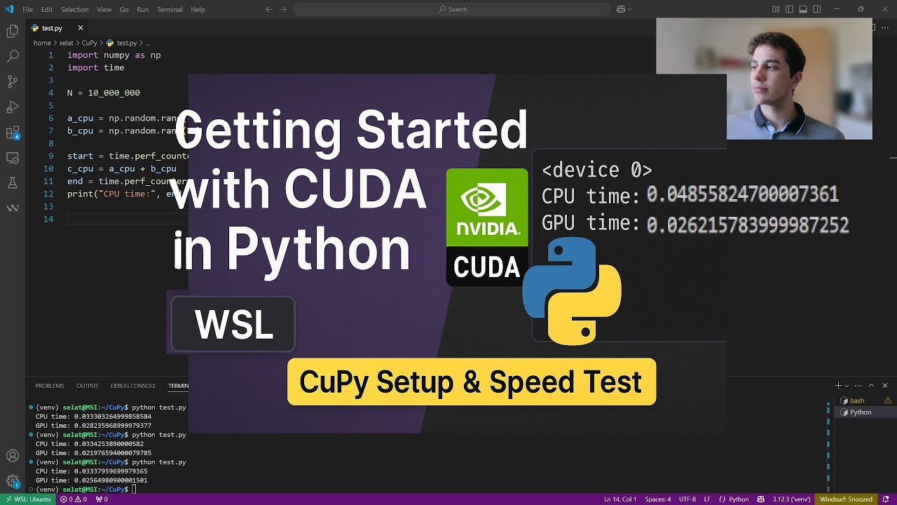 Getting Started With Cuda In Python Wsl Cupy Setup Speed Test рџљђ