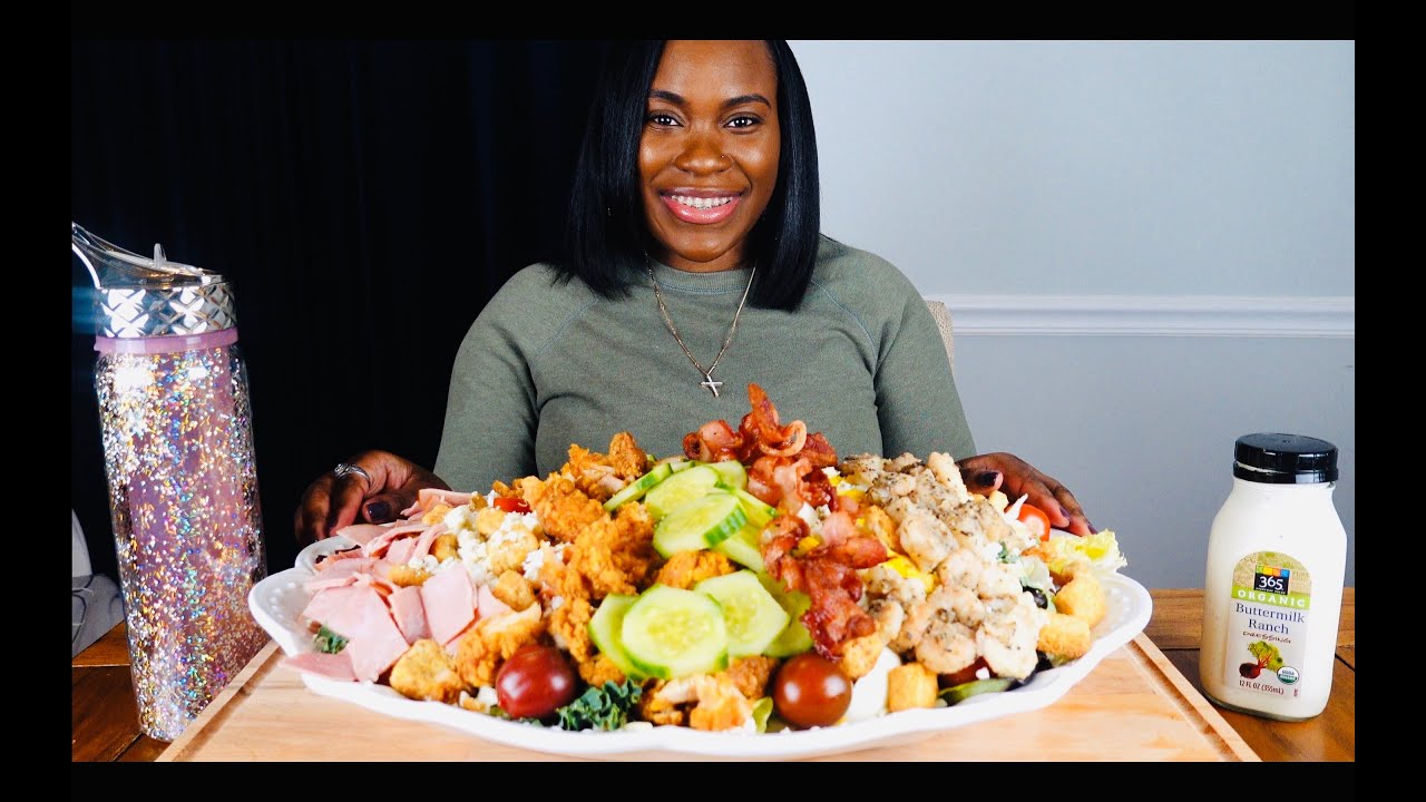 Huge Salad Mukbang Youtube
