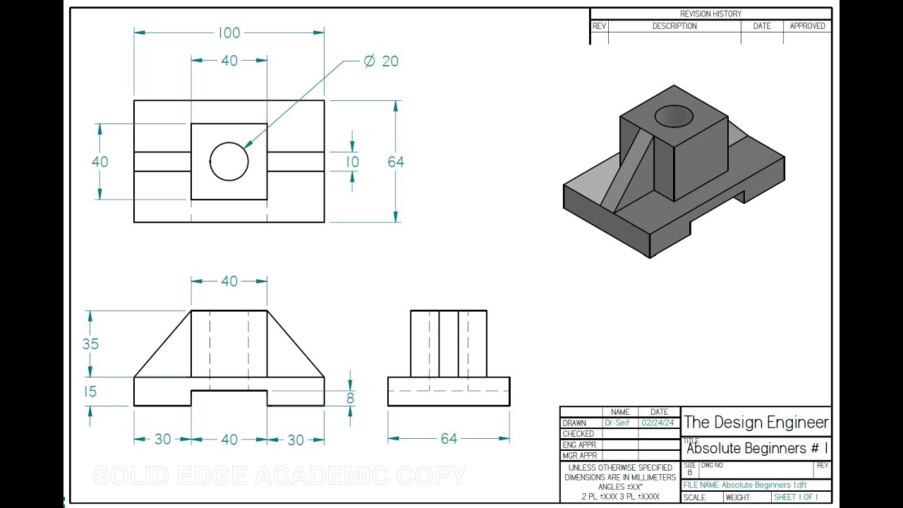 Solid Edge 2024 Tutorial Absolute Beginners 1 Youtube