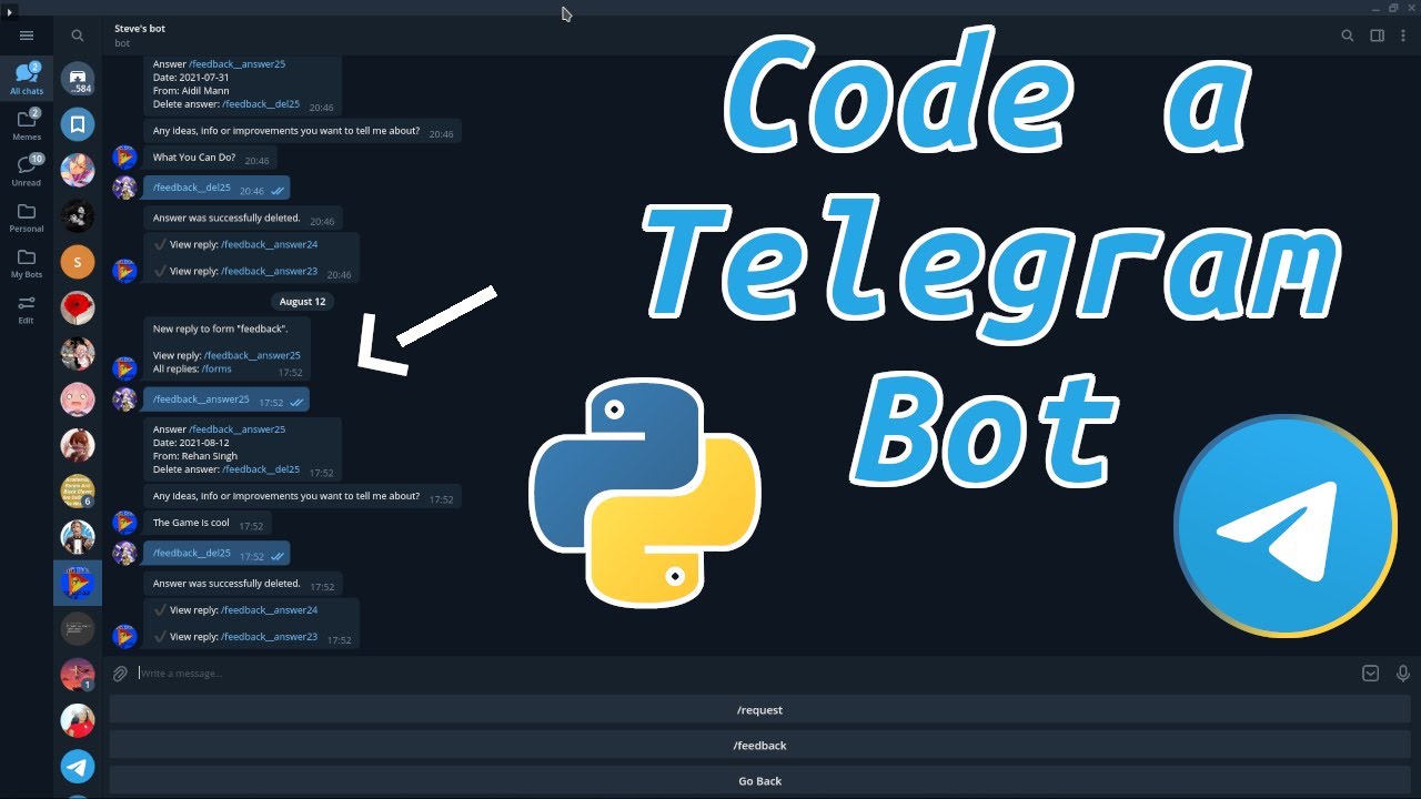 Basics Of Creating A Telegram Bot With Code Python Youtube
