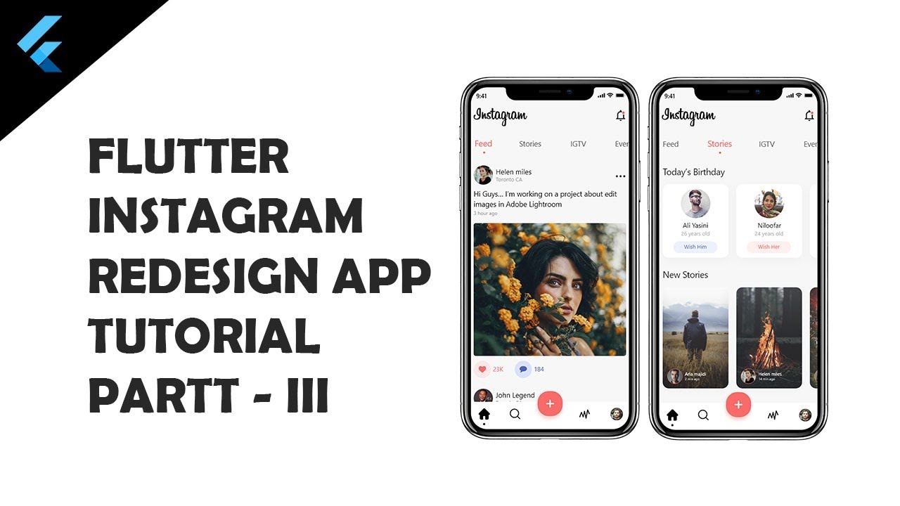 Flutter Instagram Redesign Tutorial Part 3 Youtube