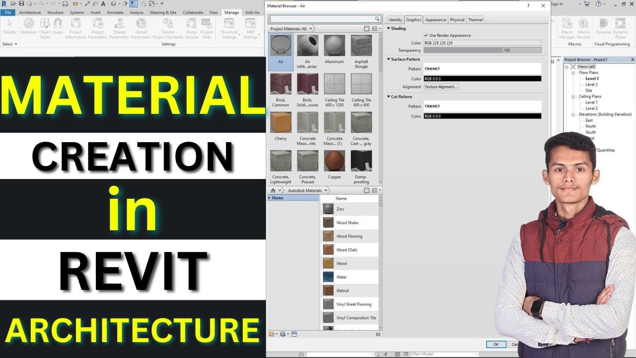 How To Create Material In Revit Revit Architecture Youtube