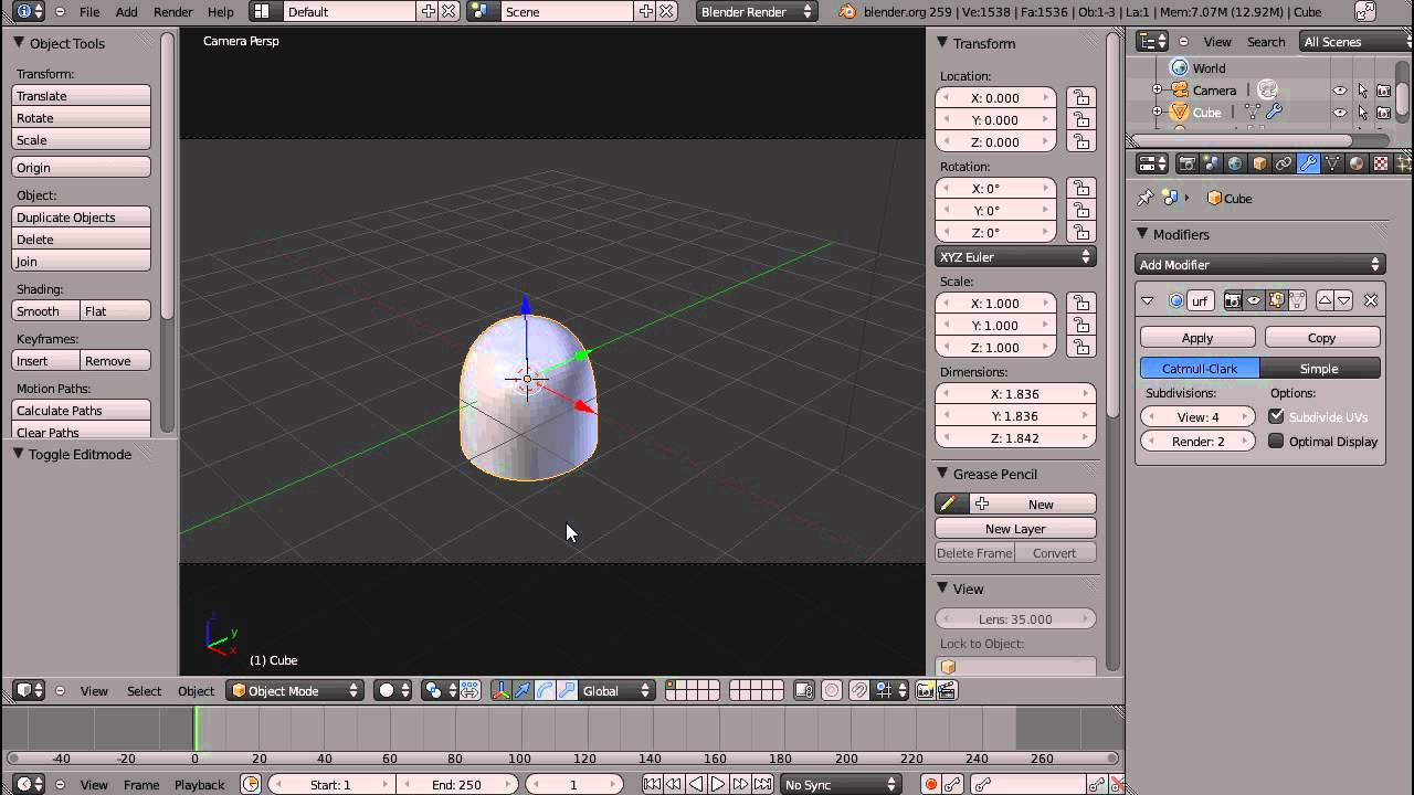 Blender 2 8 Beginner Tutorial Part 19 Subdivision Modifier Blender