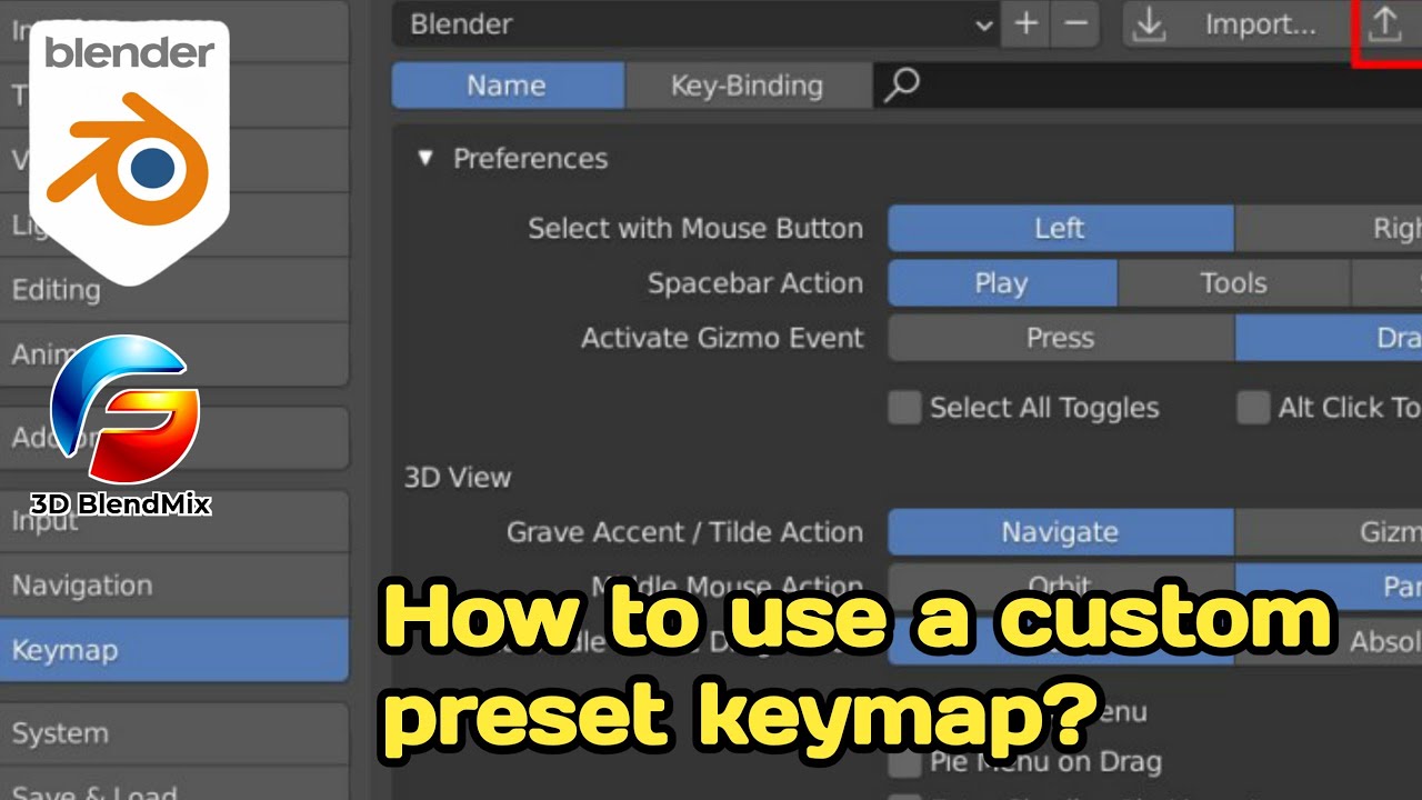 How To Use Custom Preset Keymap In Blender Youtube