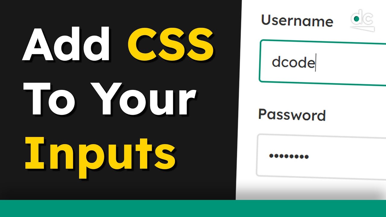 How To Style Username And Password Input Fields Html Css Tutorial