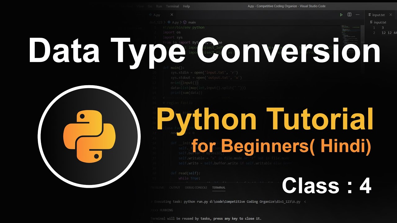 Data Type Conversion In Python Python Tutorial For Beginners Youtube