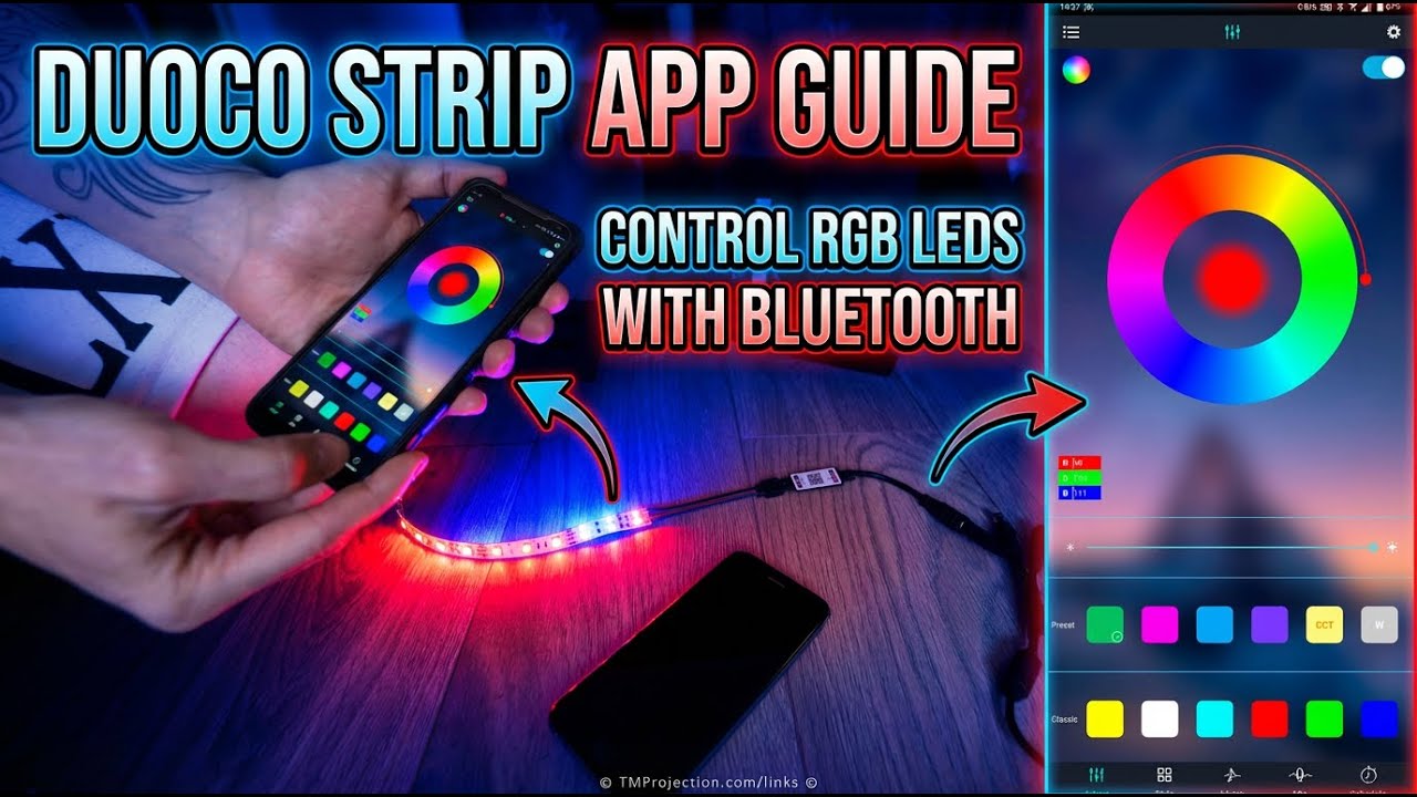 How To Use Duoco Strip App With Rgb Led Bluetooth Receiver Youtube