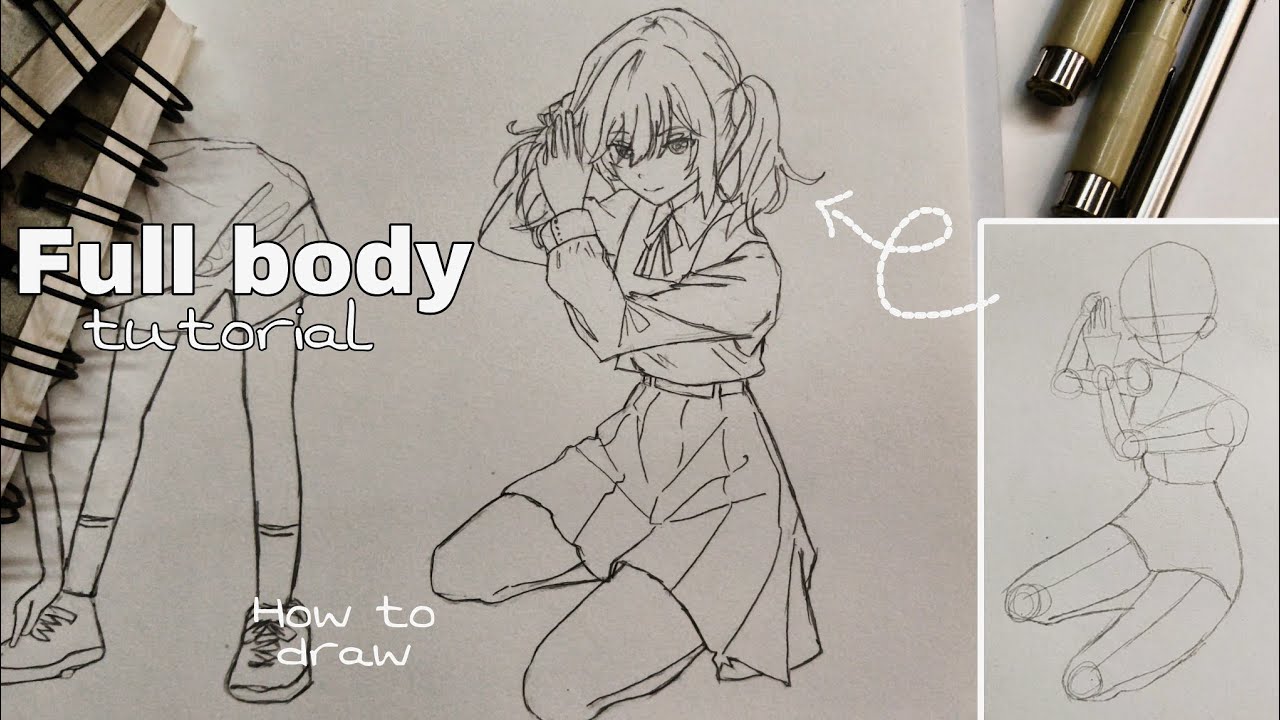 Full Body Tutorial How To Draw School Girl Full Body Easy Steps