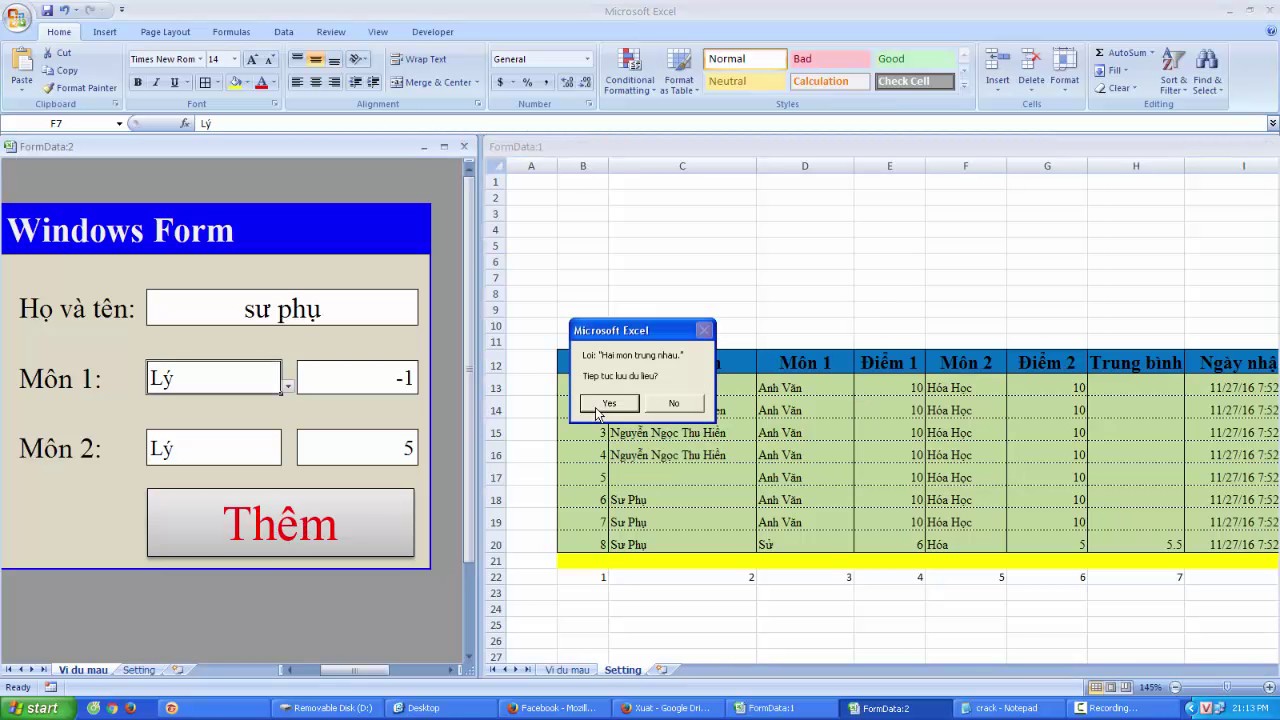 Táº O Formdata Trong Excel Youtube