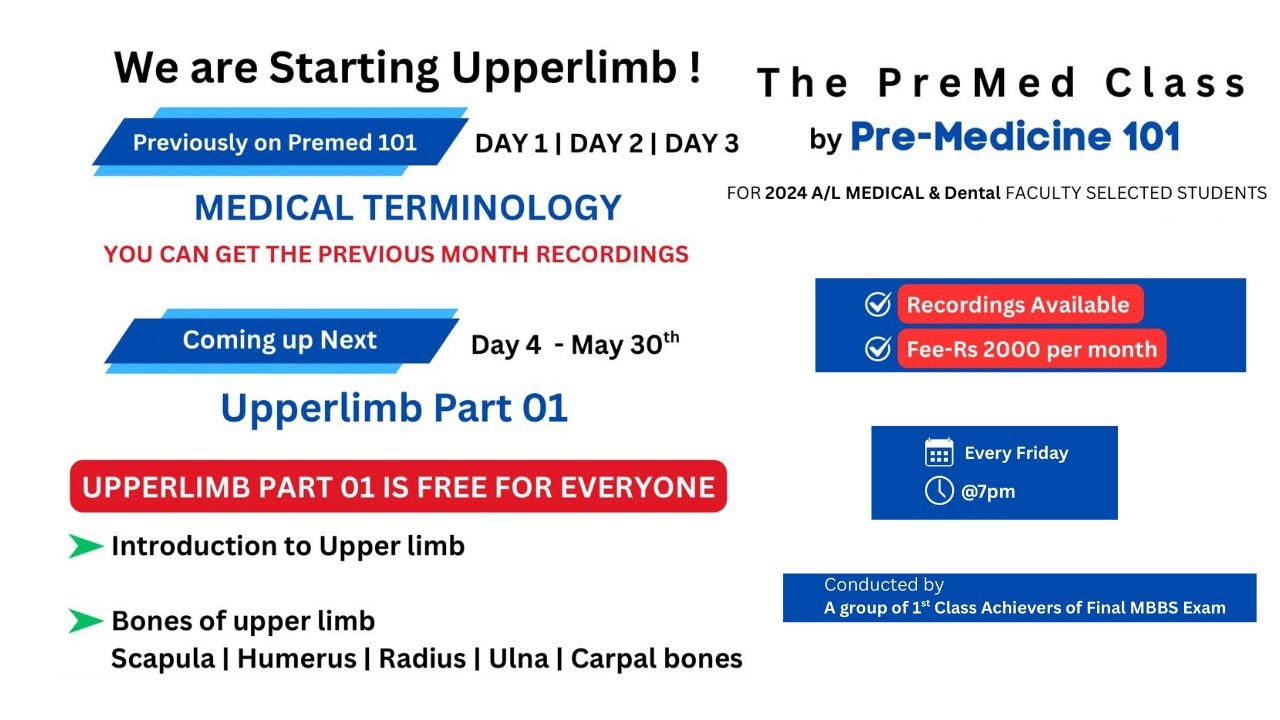 Pre Medicine 101 Upperlimb Session 01 Youtube