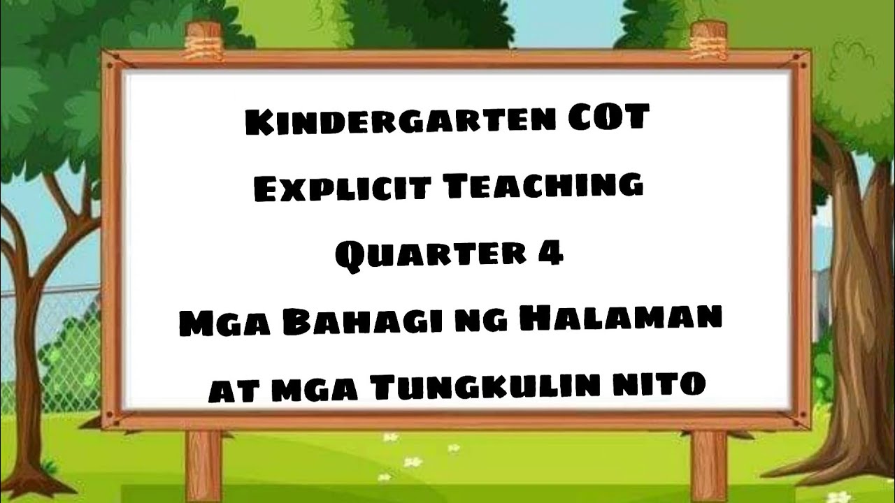 Cot Lesson Plan For Kindergarten Quarter 1 At William Gainey Blog