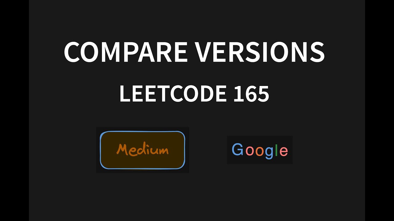 Compare Version Numbers Leetcode 165 Java Youtube