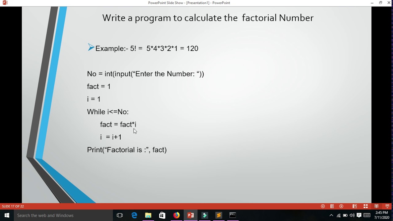 Math Factorial Python
