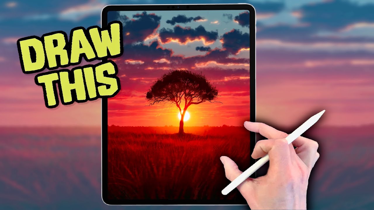 Procreate Landscape Drawing Tutorial In Easy Steps African Tree