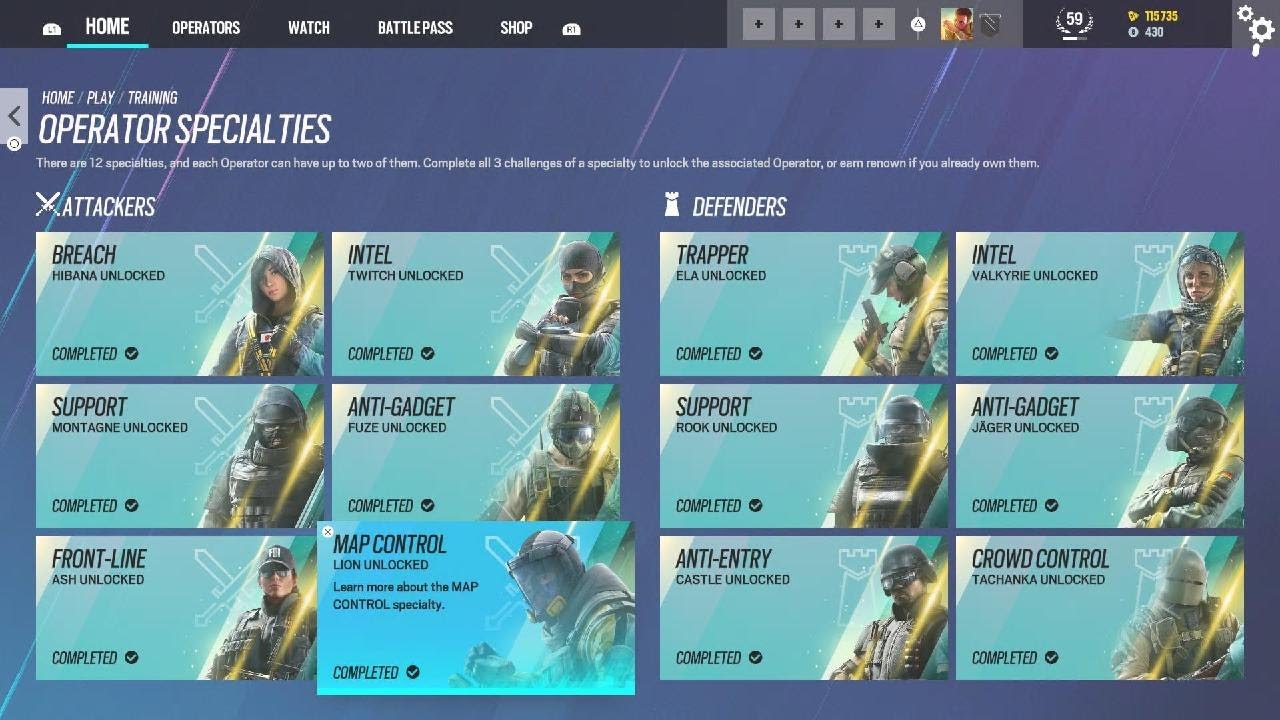 Tom Clancy S Rainbow Six Siege 2023 Operator Specialties Challenges