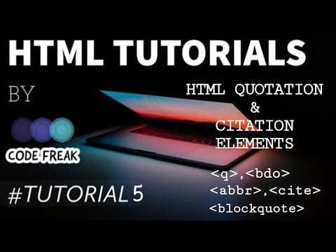Html5 Quotation And Citation Elements Html Series Tutorial 5 Abbr
