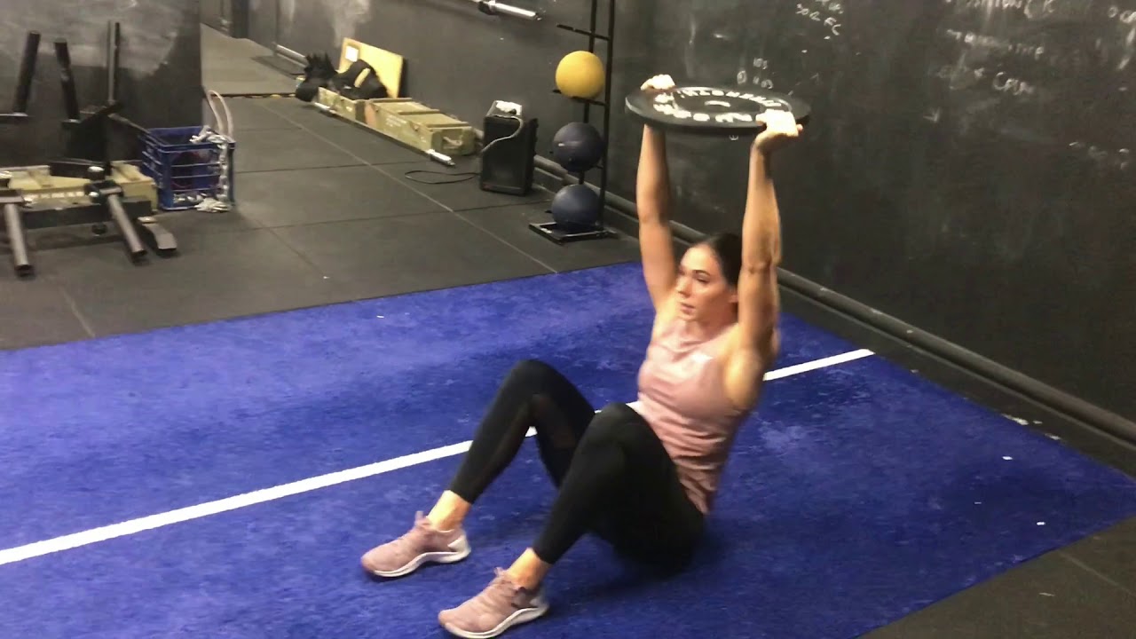 Plate Overhead Sit Up Ab Youtube