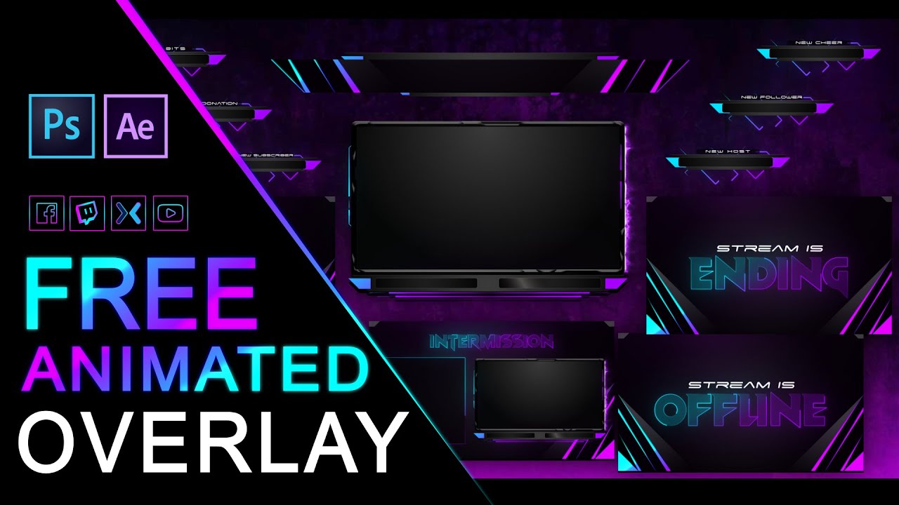 Twitch Animated Stream Overlay Animated Overlay Ps Ae Tutorial By Kd