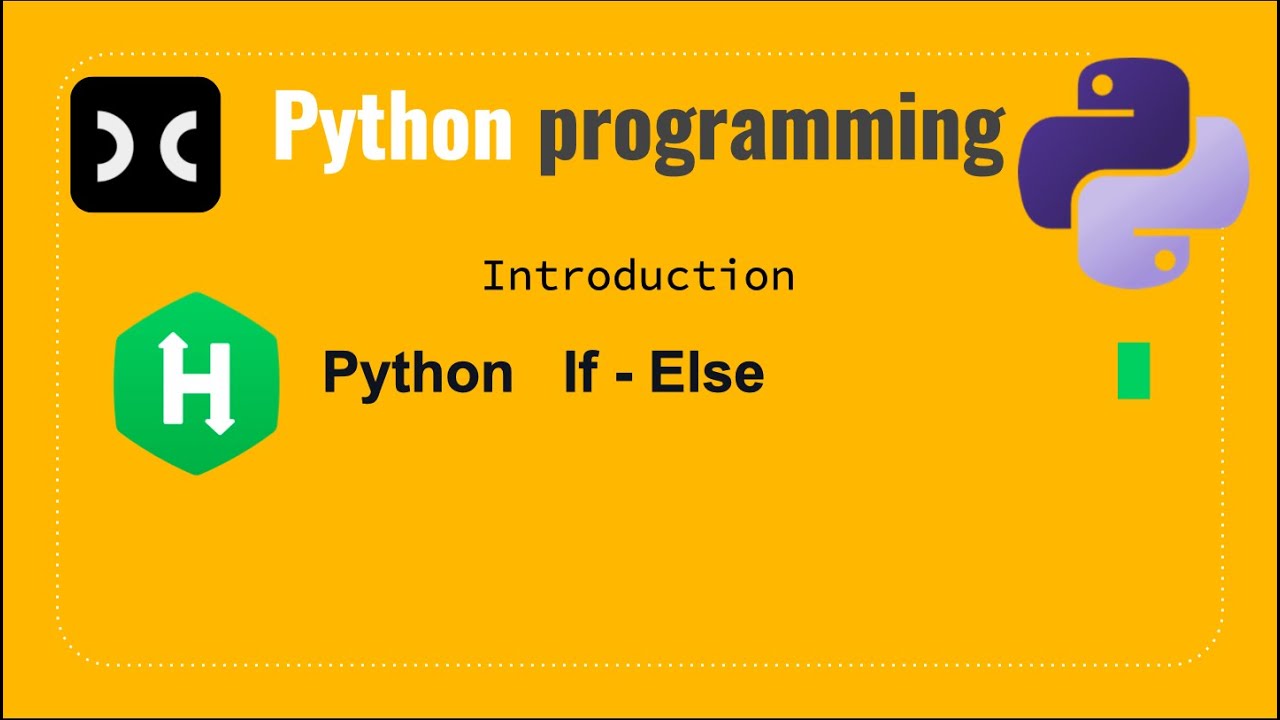 Python If Else Intoduction Hackerrank Youtube