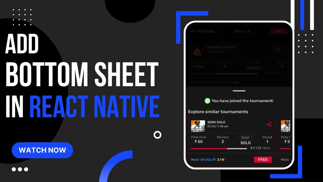 Making The Bottom Sheet Modal Using React Native Youtube