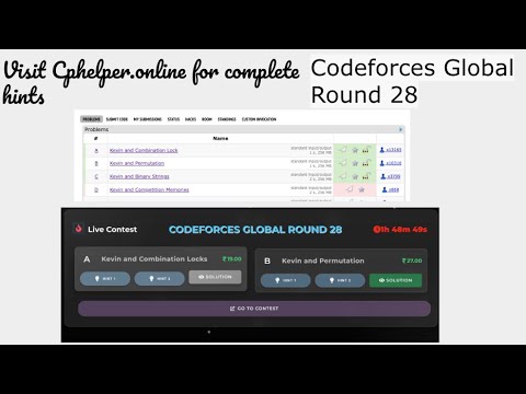 Codeforces Global Round 28 Hints And Solutions Youtube