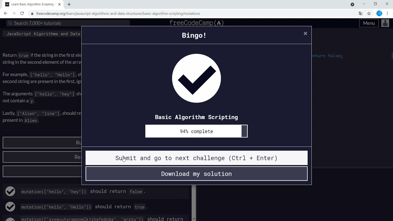 Basic Algorithm Scripting 15 16 Mutations Freecodecamp Youtube
